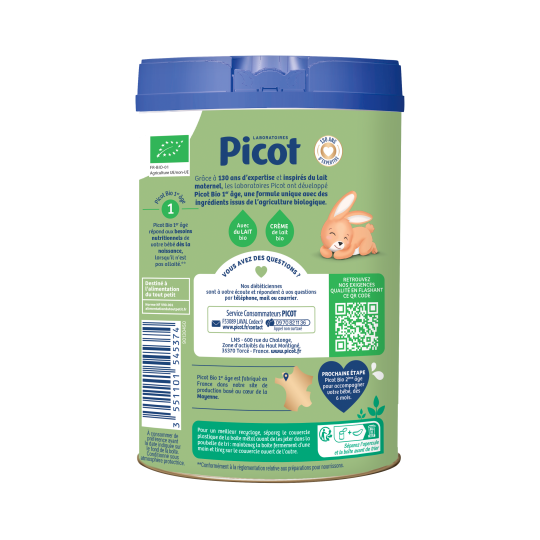 Picot Bio 1er âge : Lait premier âge bio • Laboratoires Picot